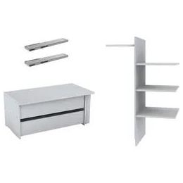 Inneneinteilung Musterring "Imola W", silber (streifendekor (silber)), B:96,4cm T:51,5cm, Holzwerkstoff, Schrankinneneinteiler, Inneneinteilung Kleiderschrank-Zubehör Schrank-Zubehör, praktisches Zubehörset für Schwebetürenschränke