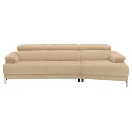 Ecksofa Egoitaliano "Soul, extravagantes Designsofa, Megasofa, super bequem, tolle Details", beige (champagner), B:246cm H:99cm T:140cm, Leder »BULL« (echtes Rindsleder). Geschliffenes, pigmentiertes und behandeltes Rindsleder mit einer Dicke von 1, 3-1, 5 mm. Dieses Leder zeigt eine ziemlich weiche Hand mit einem halb undurchsichtigen Aussehen. Es handelt sich um ein geschütztes Leder. Eine leich