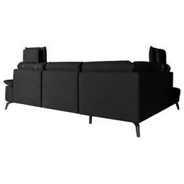 Ecksofa Alina, schwarz (schwarz gba 10), B:243cm H:118cm T:210cm, Struktur GBA (100% Polyester), Sofas, inkl. Kopfstützen, wahlweise mit Relaxfunktion, Breite: 243 cm