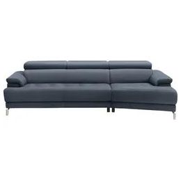 Ecksofa Egoitaliano "Soul, extravagantes Designsofa, Megasofa, super bequem, tolle Details", grau (smoke), B:246cm H:99cm T:140cm, Leder »BULL« (echtes Rindsleder). Geschliffenes, pigmentiertes und behandeltes Rindsleder mit einer Dicke von 1, 3-1, 5 mm. Dieses Leder zeigt eine ziemlich weiche Hand mit einem halb undurchsichtigen Aussehen. Es handelt sich um ein geschütztes Leder. Eine leichte Dec
