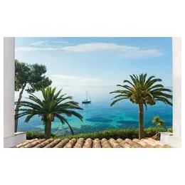 Vliestapete Komar "Digitaldruck Vlies - Paradise View - Größe 450 x 280 cm", bunt, B:450 L:280, Vlies, Tapeten, Wohnzimmer, Schlafzimmer