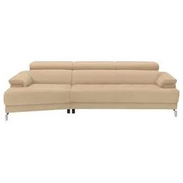 Ecksofa Egoitaliano "Soul, extravagantes Designsofa, Megasofa, super bequem, tolle Details", beige (champagner), B:246cm H:99cm T:140cm, Leder »BULL« (echtes Rindsleder). Geschliffenes, pigmentiertes und behandeltes Rindsleder mit einer Dicke von 1, 3-1, 5 mm. Dieses Leder zeigt eine ziemlich weiche Hand mit einem halb undurchsichtigen Aussehen. Es handelt sich um ein geschütztes Leder. Eine leich