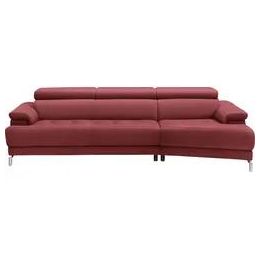 Ecksofa Egoitaliano "Soul, extravagantes Designsofa, Megasofa, super bequem, tolle Details", rot (kirschrot), B:246cm H:99cm T:140cm, Leder »BULL« (echtes Rindsleder). Geschliffenes, pigmentiertes und behandeltes Rindsleder mit einer Dicke von 1, 3-1, 5 mm. Dieses Leder zeigt eine ziemlich weiche Hand mit einem halb undurchsichtigen Aussehen. Es handelt sich um ein geschütztes Leder. Eine leichte 