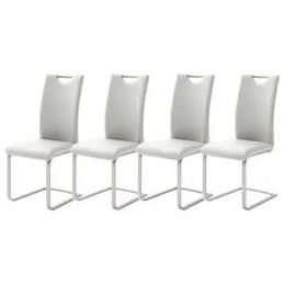 Freischwinger MCA furniture "Paulo", weiß (weiß, edelstahl gebürstet), B:42cm H:103cm T:55cm, Stühle, Stuhl belastbar bis 120 kg