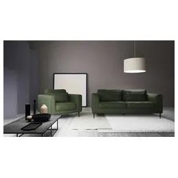 Sessel Trendmanufaktur "Luzi, Loungesessel, modern mit extra hohen Füßen", grün (rain forest), B:96cm H:80cm T:99cm, 100% Polyester, Sessel, Designsessel mit tollem Sitzkomfort, Metallfüße schwarz, Breite 96 cm