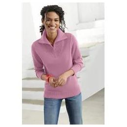 Troyer Casual Looks "Pullover", Damen, Gr. 40, rosa (altros&eacute;), 50% Baumwolle, 50% Polyacryl, meliert, unifarben, figurumspielend, Pullover Troyer