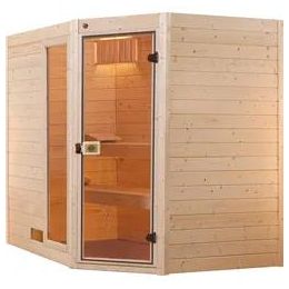 Sauna Weka "Valida", beige (natur), Saunaofen, integrierte Steuerung, 9 kW, Saunen, 9 kW-Ofen mit integrierter Steuerung