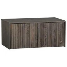 Truhenbank Woood "New Gravure Bunkbench", braun (espresso), B:88cm H:40cm T:50cm, Holzwerkstoff, Sitzbänke, mit grafischen Relieftüren auf Rollen, Breite 88 cm