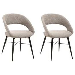 Esszimmerstuhl OMG DESIGN "Marley", braun (toffee, schwarz), B:60cm H:85cm T:60cm, Stühle, mit modernem Cut-Out, Bouclé Bezug