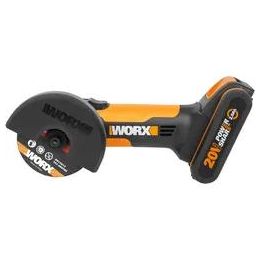 Akku-Winkelschleifer WORX "WX801 Chopper", schwarz, B:12,7cm H:10,8cm T:24,2cm, Schleifmaschinen, mit Akku & Ladegerät