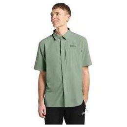 Funktionshemd Jack Wolfskin "VANDRA S/S SHIRT M", Herren, Gr. L52, Normalgrößen, grün (eucalyptus), Oberstoff: 85% POLYAMID, 15% ELASTHAN; Futter 1:00% POLYESTER, Hemden