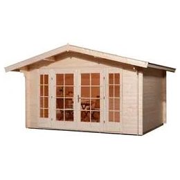 Gartenhaus Weka "Weekendhaus 137 Gr.2, 45 mm, natur", beige (naturbelassen), Fußboden im Gartenhaus, ohne Rück- und Seitenwand, Gartenhäuser