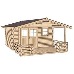 Gartenhaus Weka "136 B Gr.2, 45 mm, natur", beige (naturbelassen), Fußboden im Gartenhaus, ohne Rück- und Seitenwand, Gartenhäuser