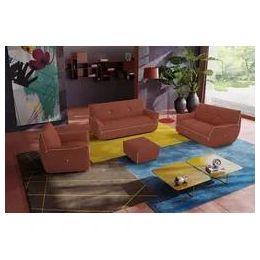 Polstergarnitur Egoitaliano "Yuki", braun (palinuro, hellgrau,), H:85cm T:90cm, Sitzmöbel-Sets, Set, bestehend aus einem 2,5- und einem 2-Sitzer, Sessel und Hocker
