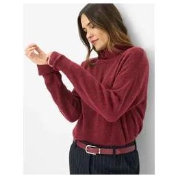 Strickpullover Brax "Style LISA", Damen, Gr. 38, dunkelrot, Strick, 44% Polyamid, 28% Alpaka, 28% Wolle, Rundhals, Pullover