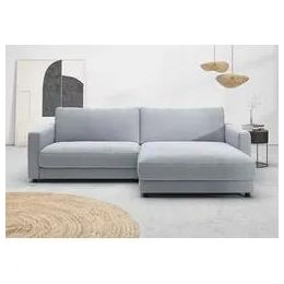 Ecksofa Home Affaire "Ecksofa Jiro, L-Form, große Sitztiefe, Breite 265 cm", light blau, B:265cm H:85cm T:190cm, 85% Polyester, 15% Viskose, Sofas, lose Sitz- & Rückenkissen, weicher Polsteraufbau, komfortabel & modern