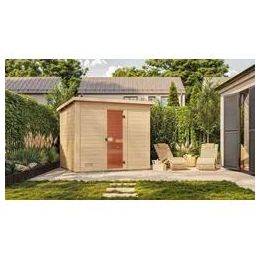 Saunahaus Weka "Kaapi 4", naturbelassen, Bio-Kombiofen, externe Steuerung, 9 kW, Saunen, Blockbohlen aus Fichtenholz