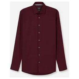 Langarmhemd OLYMP "No 6 six", Herren, Gr. 41, N-Gr, chianti, Web, Obermaterial: 100% Baumwolle, sehr schmal normal, 2-Knopf-Manschette, Hemden, super slim, Businesshemd
