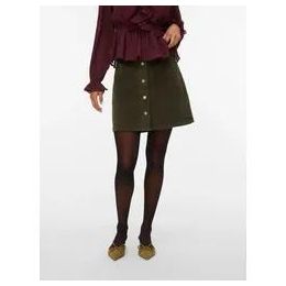 Véro Moda Cordrock VERO MODA "VMETTA HR SHORT CORD SKATER SKIRT NOOS", Damen, Gr. S (36), grün (forest night), Cord, Obermaterial: 98% Baumwolle, 2% Elasthan, unifarben, kurz, Röcke