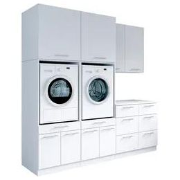 Mehrzweckschrank-Set LAUNDREEZY "Laundreezy, 8-tlg. Mehrzweckschrank-Set B/H/T 238/238/68 cm", weiß matt, B:236cm H:238cm T:68cm, Holzwerkstoff, Kastenmöbel-Sets, Breite 238 cm, Soft-Close-Funktion für Türen