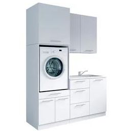 Mehrzweckschrank-Set LAUNDREEZY "Laundreezy, 6-tlg. Mehrzweckschrank-Set B/H/T 168/238/68 cm", weiß matt, B:168cm H:238cm T:68cm, Holzwerkstoff, Kastenmöbel-Sets, Breite 168 cm, Soft-Close-Funktion für Türen