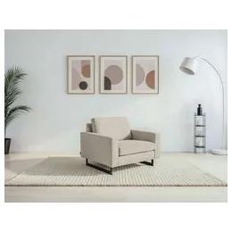 Loveseat Places of Style "Pinto 105 cm, Cord, Chenille, Lederoptik", creme, B:105cm H:85cm T:97cm, 100% Polyester, Sessel, mit Keder, Metallfüßen und auch in Cord Bezug erhältlich