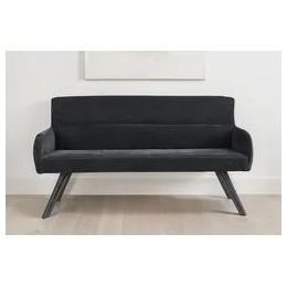 Sitzbank ByLiving "Tino", schwarz, schwarz, B:160cm H:94cm T:67cm, Stoff, Sitzbänke, mit Federkernpolsterung in 140 oder 160cm, hochwertige Polsterbezüge