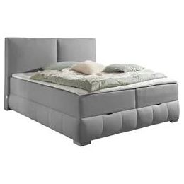 Boxbett OTTO HOME "Wehma", grau, B:164cm L:224cm, Komplettbetten, Boxbett mit Bettkasten, ohne Kopfteil, inkl. Topper