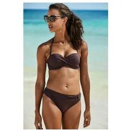 B&uuml;gel-Bandeau-Bikini-Top s.Oliver "Rome", Damen, Gr. 36, Cup B, braun, Polyamid, unifarben, Bikini-Oberteile, in Wickeloptik