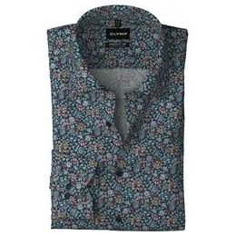 Langarmhemd OLYMP "Big & Tall", Herren, Gr. 51, N-Gr, marine, Web, Obermaterial: 100% Baumwolle, comfort fit normal, 2-Knopf-Manschette, Hemden, Neue COMFORT FIT BIG Kollektion, New-Kentkragen