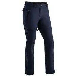 Softshellhose Maier Sports "Adakit W", Damen, Gr. 46, Normalgrößen, blau (dunkelblau), Vorderseite: 92% Polyester, 8% Elasthan / Rückseite: 100% Polyester, Hosen, Damen Trekkinghose, atmungsaktive Outdoorhose, Regular Fit