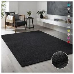 Hochflor-L&auml;ufer Sanat "LOCA" Gr. 12, schwarz, B:80cm H:30mm L:250cm, Kunstfaser, Teppiche, Wohnzimmer, Langflor, Shaggy, Schlafzimmer