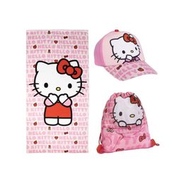 Hello Kitty Handtuch-Set Kinderhandtücher im praktischen Beutel | Gr.: onesize