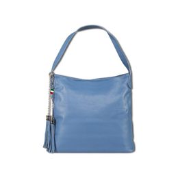 Florence Schultertasche Leder jeansblau ca. 40cm | Gr.: onesize