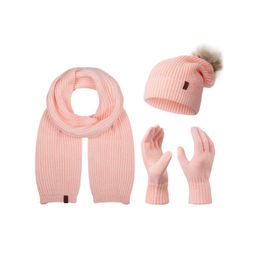 Rock Creek Schal Mütze Handschuhe Set in Rosa | Gr.: onesize