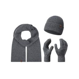 Rock Creek Schal Mütze Handschuhe Set in Dunkelgrau | Gr.: onesize