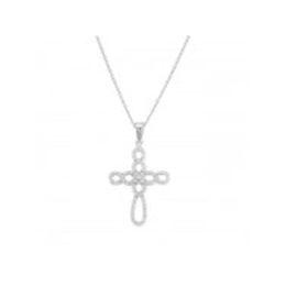 Alexander York Kette mit Anhänger KREUZ mit Zirkonia in 925 Sterling Silber, 2-tlg. in silber | Gr.: onesize