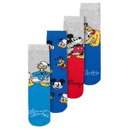 4er Pack Mickey Mouse, Donald Duck & Pluto Socken Sneaker S&ouml;ckchen in Mehrfarbig | Gr.: 27-30