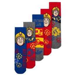 5er Pack Feuerwehrmann Sam Socken Sneaker Kindersocken Söckchen in Mehrfarbig | Gr.: 31-34