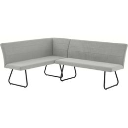 Eckbank OTTO HOME "Blee", grau, H:87cm T:160cm, FSC-zertifizierter Holzwerkstoff, Sitzbänke, pflegeleichter Strukturstoff, komfortable Polsterung, Metallgestell