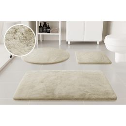 Badematte OTTO HOME "Lennja", beige (creme beige), H:25mm, Polyester, Badematten, Badteppich, getuftet, Uni, antirutsch, flauschig wie Kaninchenfell