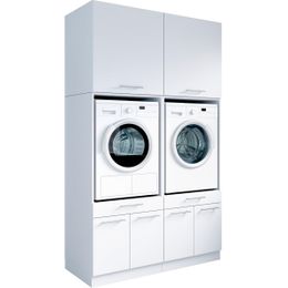 Mehrzweckschrank-Set LAUNDREEZY "Laundreezy, 4-tlg. Mehrzweckschrank-Set B/H/T 135/238/68 cm", weiß matt, B:135cm H:238cm T:68cm, Holzwerkstoff, Kastenmöbel-Sets, Breite 135 cm, Soft-Close-Funktion für Türen