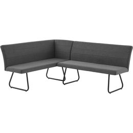 Eckbank OTTO HOME "Blee", anthrazit, H:87cm T:160cm, FSC-zertifizierter Holzwerkstoff, Sitzbänke, pflegeleichter Strukturstoff, komfortable Polsterung, Metallgestell