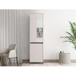 Garderobenschrank Home Affaire "Arran, Stauraumschrank, Flurschrank, ausziehbare Kleiderstange", kaschmir, B:54,5cm H:205,5cm T:40cm, Glas, MDF, Spanplatte, Schränke, Spiegeltür, zwei Regale. Gesamtbreite 54,5 cm