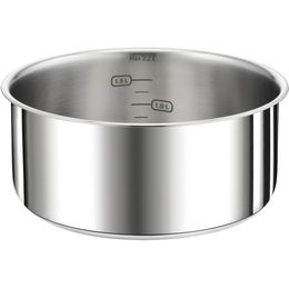 Kasserolle Tefal "Ingenio Preference", edelstahlfarben, H:9,42cm Ø:18cm, Töpfe, stapelbar, unbeschichtet, 18/10-Edelstahl, hochglanzpoliert