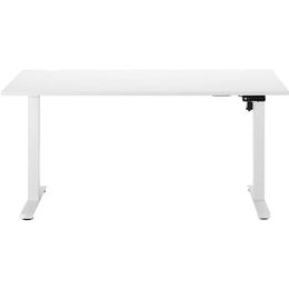 Schreibtisch BEGA OFFICE, weiß, weiß, weiß, weiß, B:137cm H:117cm T:68cm, Tische, Breite 137 cm, stufenlos höhenverstellbar 74-117 cm