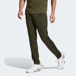 Sporthose adidas Performance "TRAIN ESSENTIALS 3STREIFEN", Herren, Gr. L, N-Gr, night cargo, schwarz, Obermaterial: 100% Polyester, Hosen, atmungsaktive Trainingshose