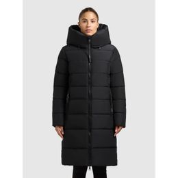 Steppmantel Khujo "JILIAS6 MATT", Damen, Gr. XXL (44), schwarz, Steppware, Obermaterial: 100% Polyester. Futter: 100% Nylon. Wattierung: 100% Polyester, unifarben, knielang, elastischer Bund, Mäntel