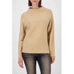 Strickpullover monari, Damen, Gr. 38, cognac, Strick, Obermaterial: 50% Polyacryl, 28% Polyester, 13% Wolle, 9% Alpaka, unifarben, regular fit hüftlang, Rundhals, Raglanärmel Rippstrickbündchen, Pullover, Regular fit mit Rundhalsausschnitt