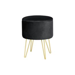 H&ouml;ffner Pouf mit Stauraum Lelia schwarz &Oslash;: 35 &raquo; H&ouml;ffner